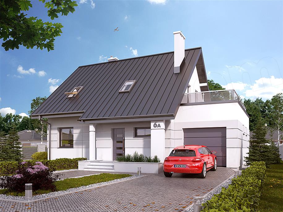 Projekt domu Drozd 128,61 m2 - koszt budowy 221 tys. zł - EXTRADOM