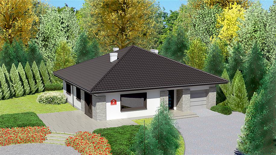 Projekt Dom przy Słonecznej 2 117,7 m2 - koszt budowy - EXTRADOM