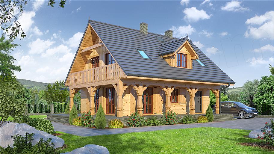 Projekt Dom mazurski 3dw 104,02 m2 - koszt budowy - EXTRADOM