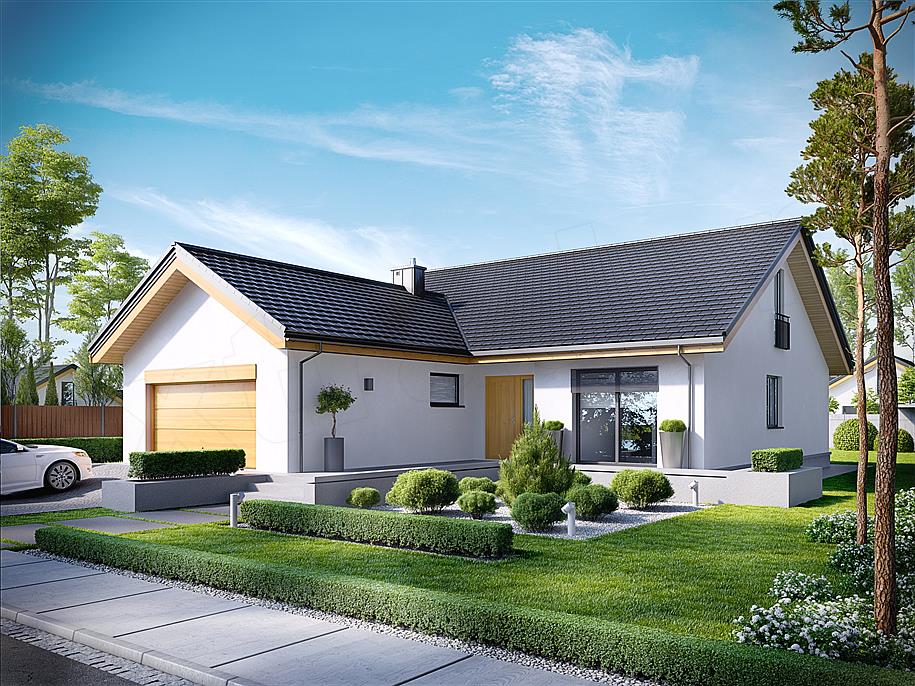 Projekt domu Simon G2 116,39 m2 - koszt budowy 239 tys. zł - EXTRADOM