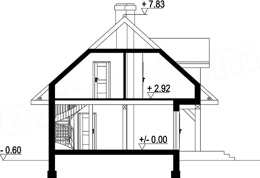 Projekt Dom mazurski 3dw 104,02 m2 - koszt budowy - EXTRADOM