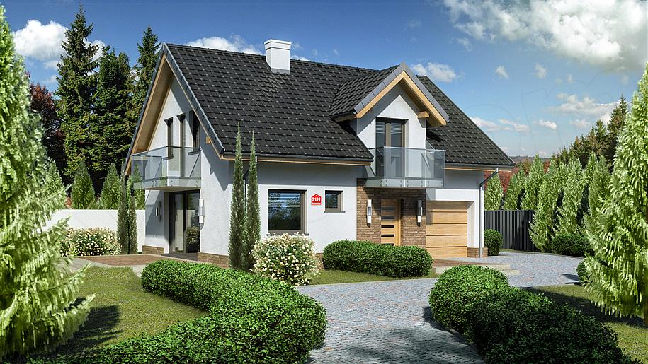 Projekt Dom przy Alabastrowej 21 N 100 m2 - koszt budowy - EXTRADOM