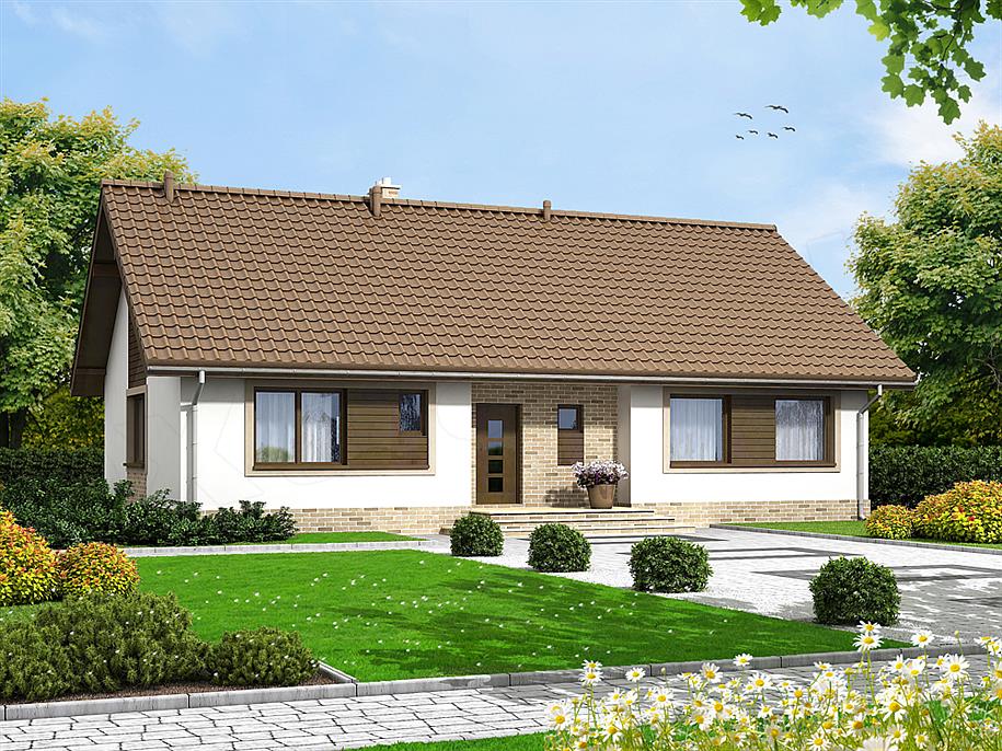 Projekt domu Mokka 6 109,85 m2 - koszt budowy 150 tys. zł - EXTRADOM