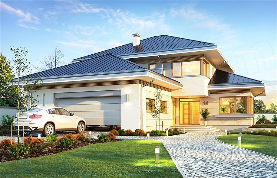 Projekt Dom z widokiem 3 F 195,05 m2 - koszt budowy - EXTRADOM