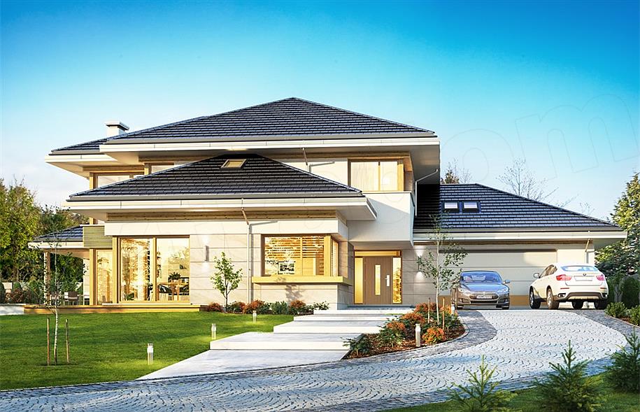 Projekt Dom z widokiem B 282,08 m2 - koszt budowy - EXTRADOM