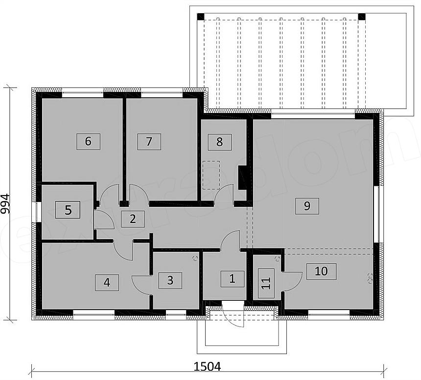 Projekt domu KA21 103,56 m2 - koszt budowy - EXTRADOM