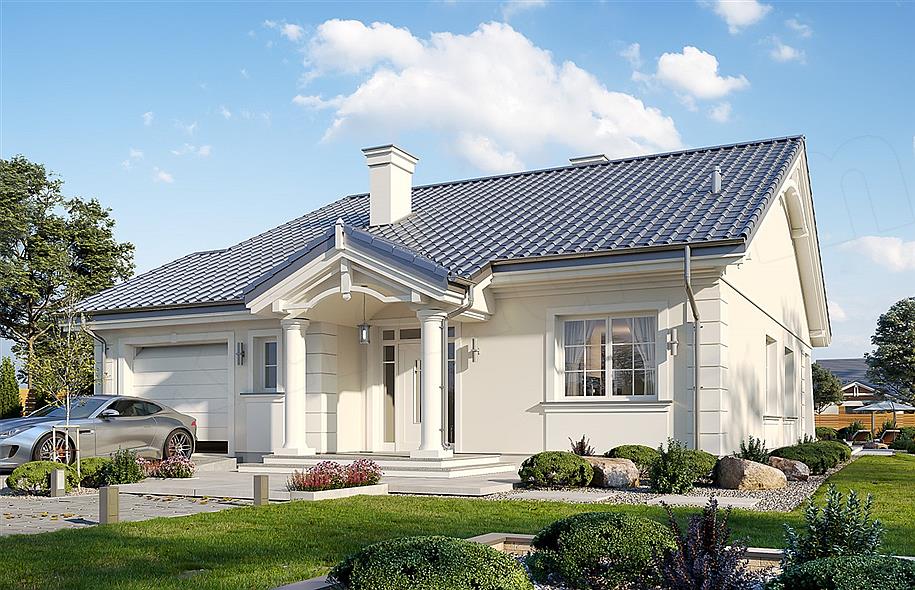 Projekt domu Parterowy wąski 125,53 m2 - koszt budowy 204 tys. zł ...