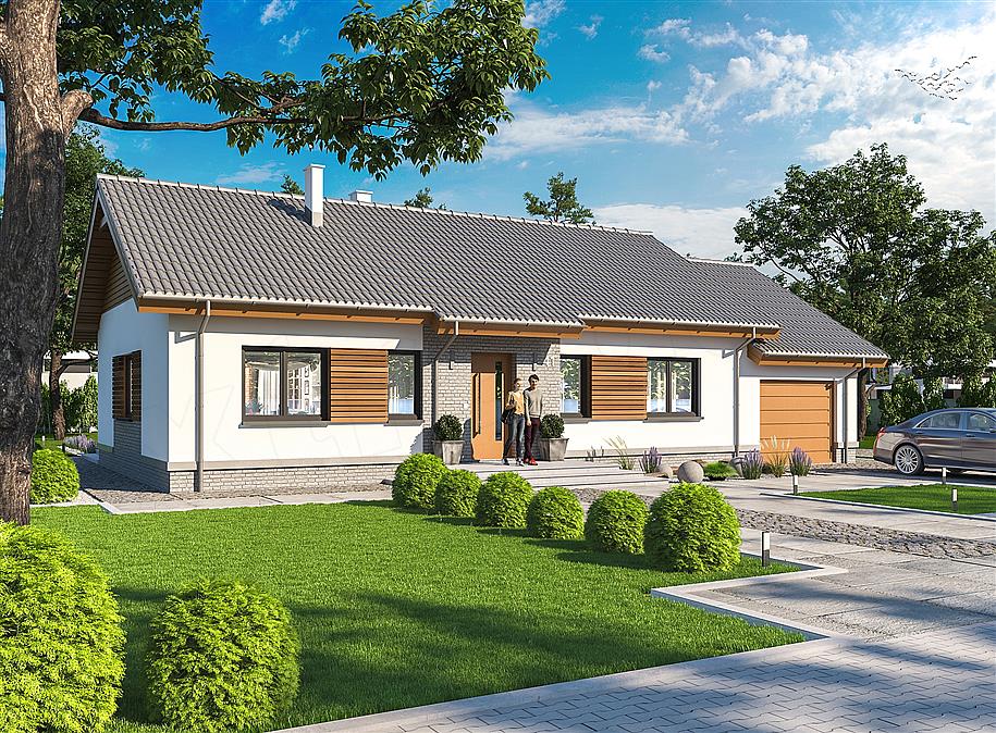 Projekt domu Tracja 2 G1 107,08 m2 - koszt budowy - EXTRADOM