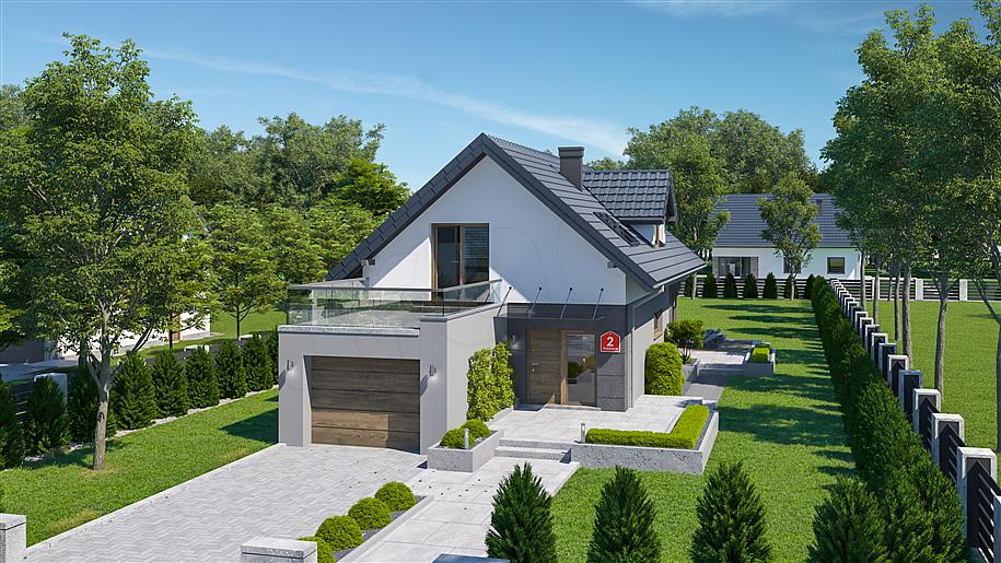 Projekt Dom przy Kolorowej 2 124,93 m2 - koszt budowy - EXTRADOM